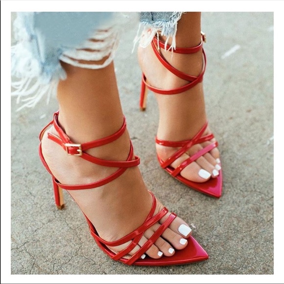 EGO | Shoes | Red Strappy Heels | Poshmark